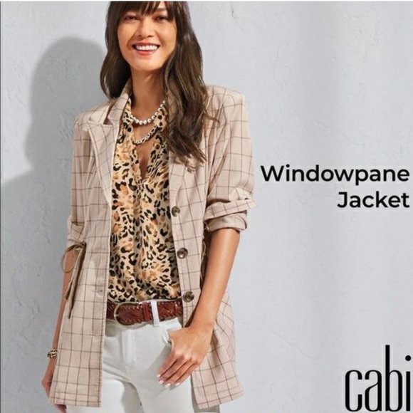 CAbi | Jackets & Coats | Cabi Windowpane Jacket | Poshmark